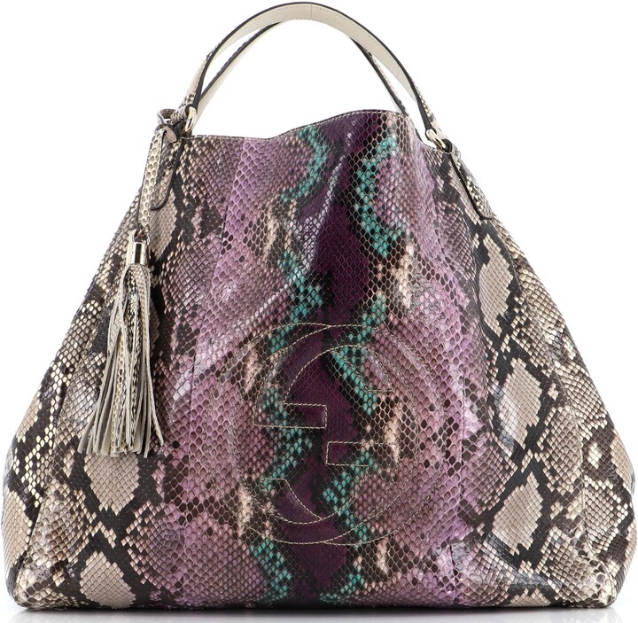 Gucci Soho Shoulder Bag Python Large - ShopStyle