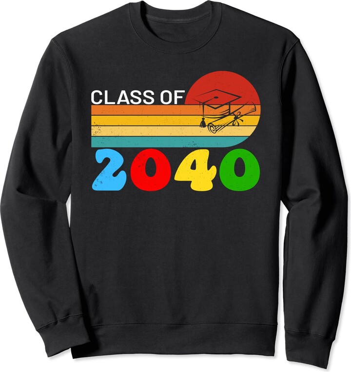 Funny Class of 2040 First Day of School Graduation Retro Vintage Class ...