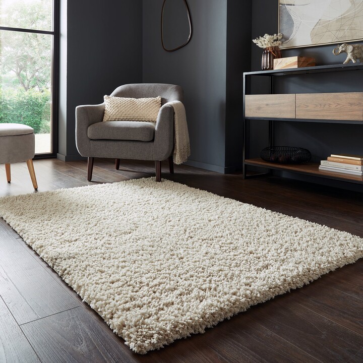 Dunelm Cloud Washable Shaggy Rug Beige - ShopStyle