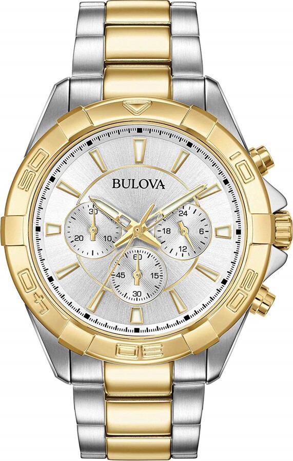 Bulova Men's 42mm Two Tone Quartz Watch 98A221 - ShopStyle