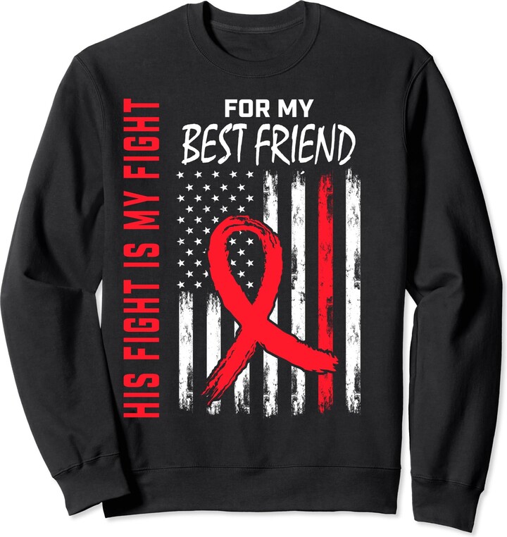 I Wear Red For Heart Disease Awareness Month Flag Go Red BFF His Fight ...