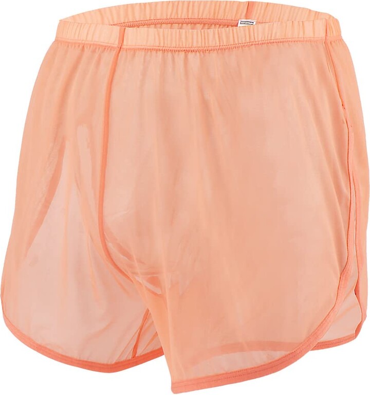 BIATWOWR Men'S Sexy Mesh Boxer Briefs Sheer See Through Shorts Loose ...