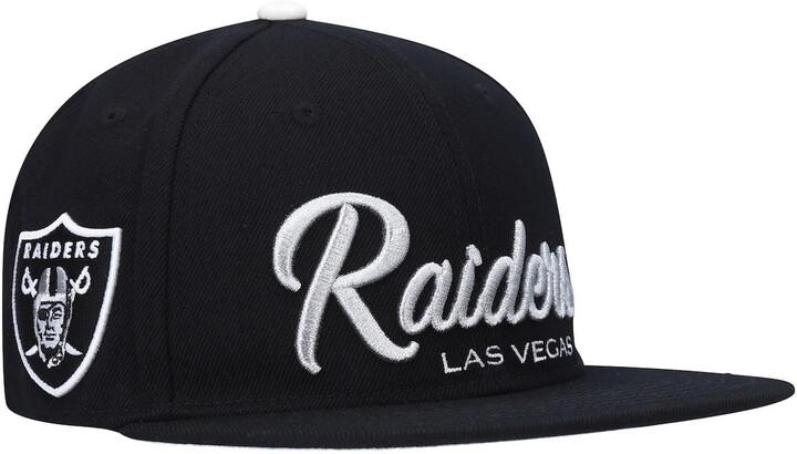 Men's Pro Standard Black Las Vegas Raiders Script Wordmark Snapback Hat ...