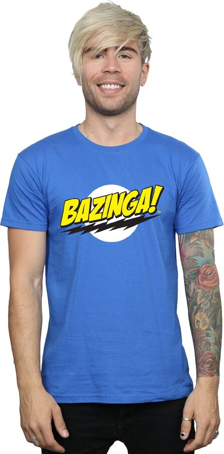Absolute Cult The Big Bang Theory Men's Sheldon Bazinga T-Shirt Royal ...