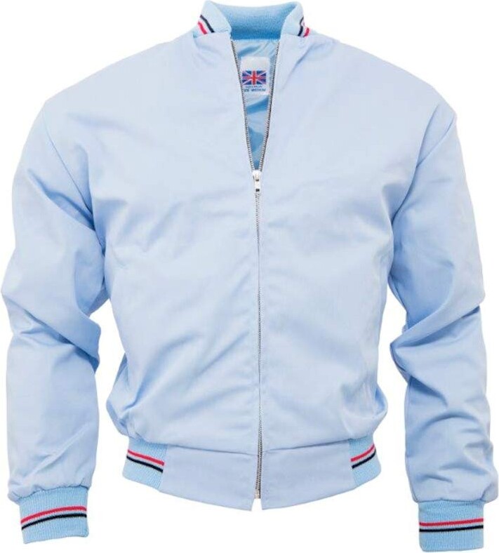 Relco Mens Vintage Retro Mod Monkey Jacket Sky Blue XL - ShopStyle