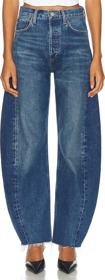 AGOLDE Luna Pieced High Rise Curved Taper in Blue - ShopStyle Jeans