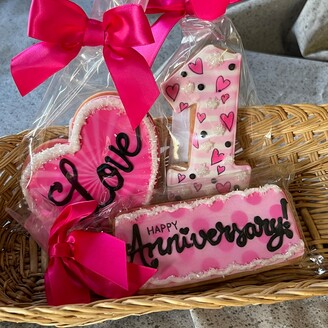 Etsy Anniversary Heart Custom Year Cookies - Set Of 6 Crunchy ...