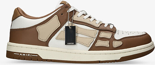 Amiri Mens Brown/oth Skel Panelled Leather Low-top Trainers - ShopStyle ...