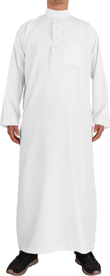 COOFANIN Valentine Garland Thobe for Men White Moroccan Arabic Muslim ...