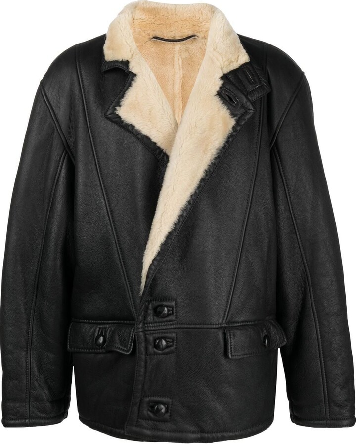 A.N.G.E.L.O. Vintage Cult 1980s Shearling-Trim Aviator Jacket - ShopStyle