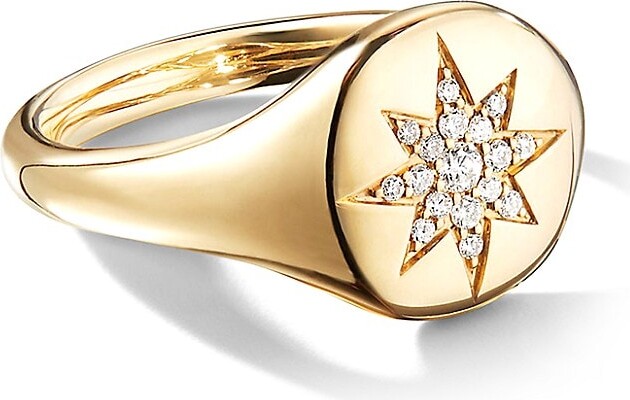 David Yurman Women's Cable Collectibles Compass Pinky Ring in 18K ...