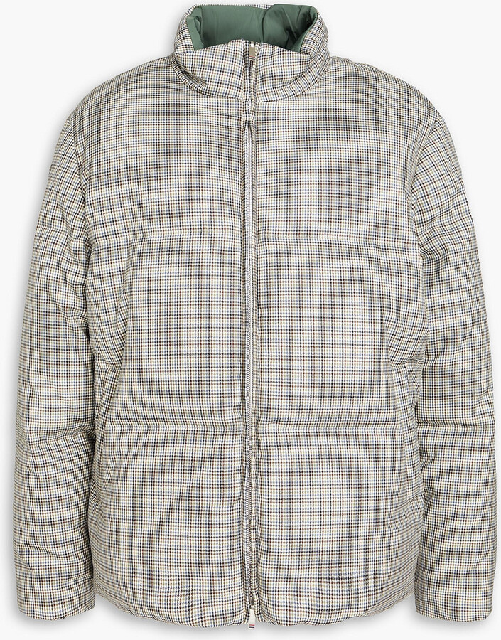 Thom Browne Reversible houndstooth quilted wool-tweed and shell down ...