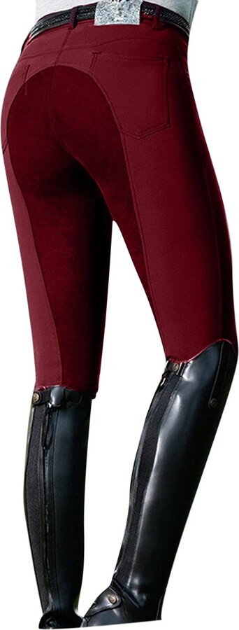 KAGAYD Riding Pants Equestrian Women Pull-on Jodhpurs Euro Seat and ...