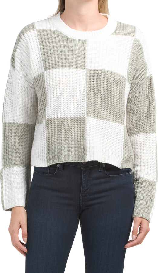 Moon & Madison Boxy Checkered Sweater - ShopStyle