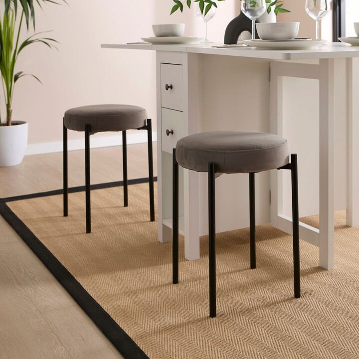 Dunelm Josie Stacking Stool, Velvet Grey - ShopStyle