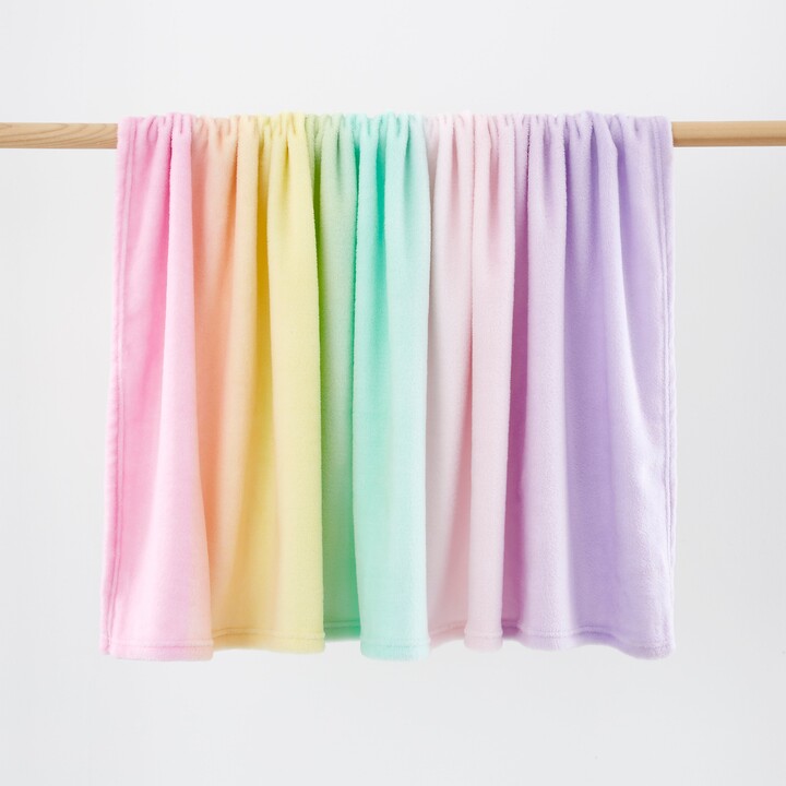 Dunelm Pastel Rainbow Ombre Fleece Throw MultiColoured - ShopStyle ...