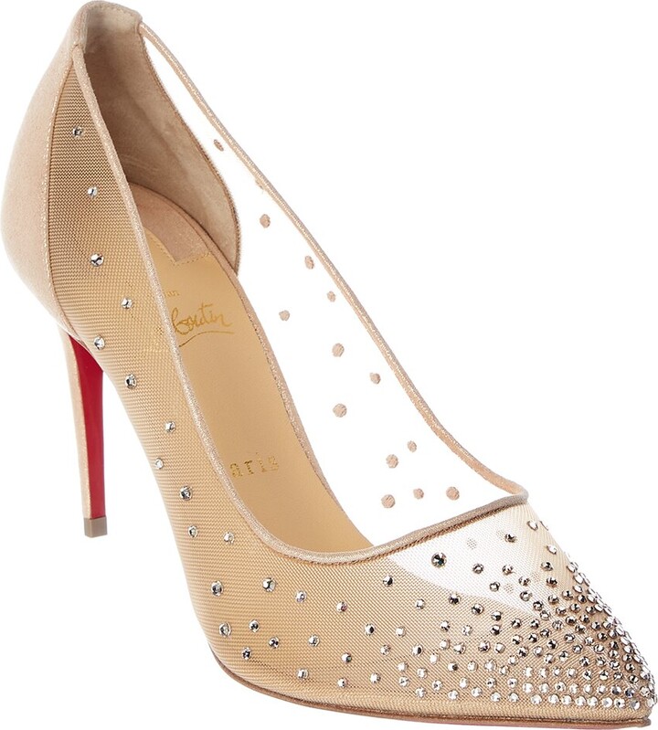 Christian Louboutin Follies Strass 85 Crystal Mesh Pump - ShopStyle