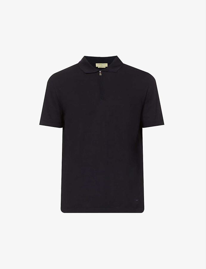 Corneliani Logo-embroidered slim-fit cotton polo shirt - ShopStyle