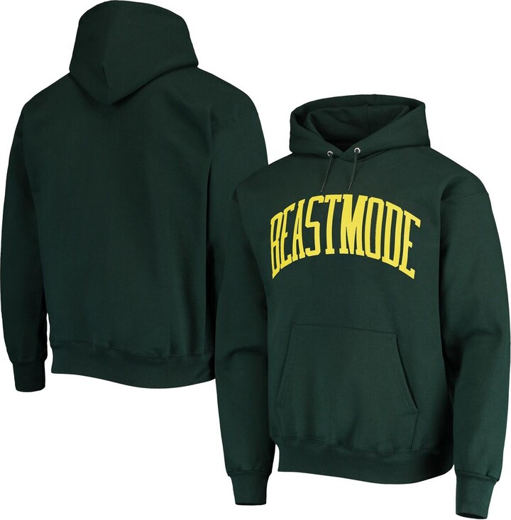 Men's Hunter Green Beast Mode Collegiate Wordmark Pullover Hoodie ...