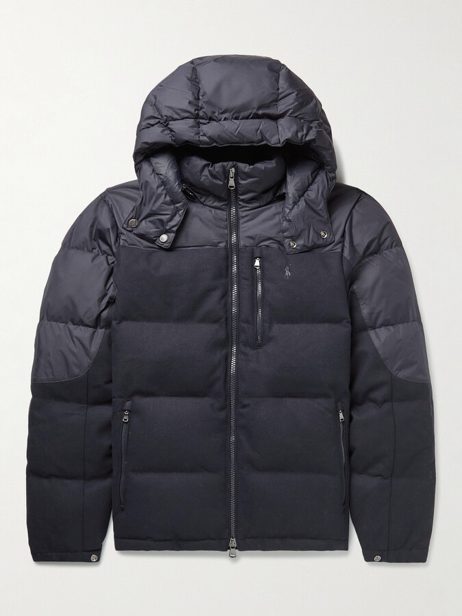 Polo Ralph Lauren Quilted Wool-Blend Twill and Ripstop Down Hooded ...