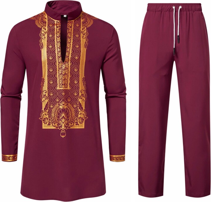 COOFANIN Valentines Day Lights Men's Islamic Arabian Cloak Bisht Thobe ...