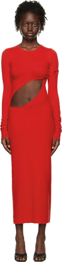Olēnich Red Cut-Out Maxi Dress - ShopStyle