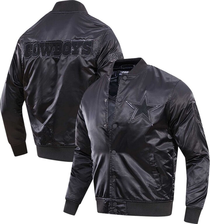 Men's Pro Standard Dallas Cowboys Triple Black Satin Full-Snap Varsity ...
