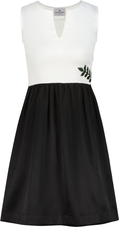 Dhara Sheth Dubai Women's Black / White Pristine Sleeveless Embroidered ...