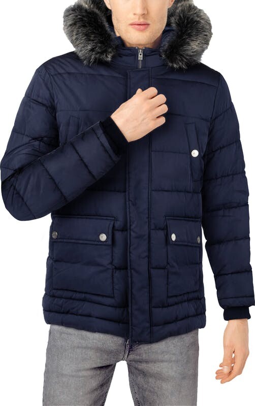 X-Ray X RAY Hooded Puffer Parka Jacket - Blue - ShopStyle