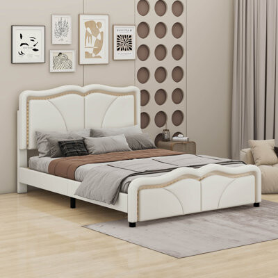Wrought Studio Kairat Full Size Upholstered Platform Bed With Curve ...