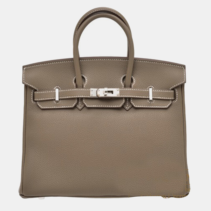 Hermes Etoupe Grey Togo Leather Birkin 25 Bag - ShopStyle