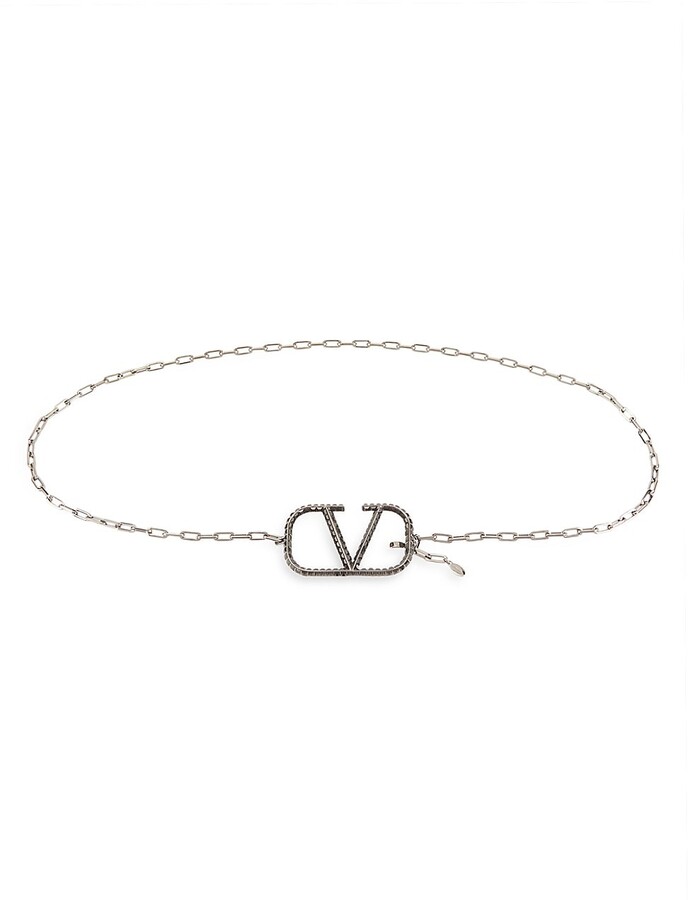 Valentino Garavani VLogo Crystal-Embellished Chain Belt - ShopStyle