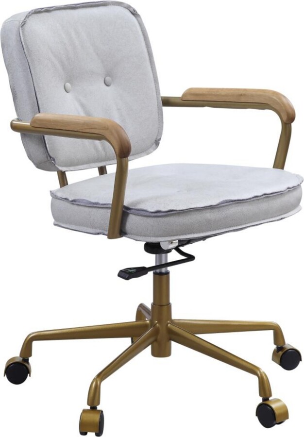 Simplie Fun Seicross Office Chair in Vintage like White Top Grain ...