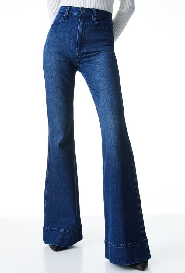 Alice + Olivia Beautiful High Rise Bell - ShopStyle Bootcut Jeans
