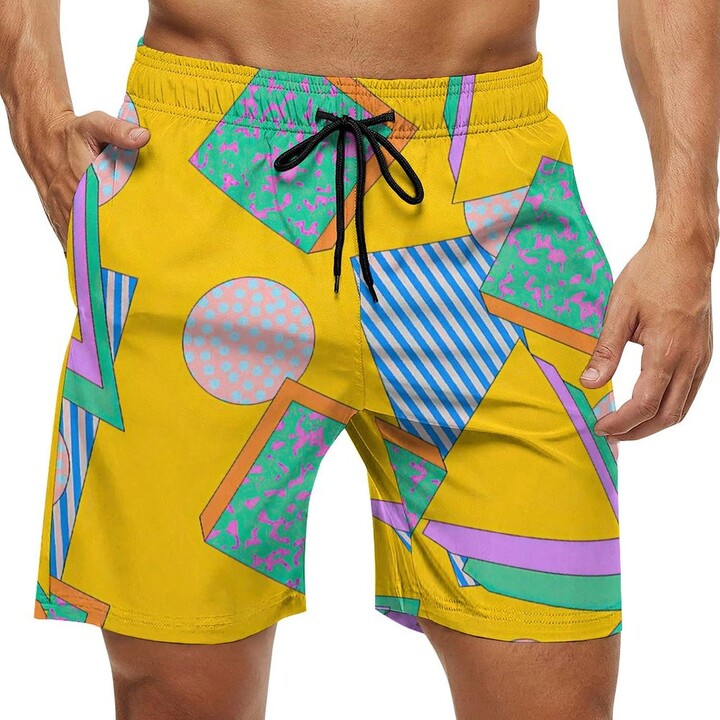 Snbidmk 80s 90s Retro Swim Trunks for Men - ShopStyle