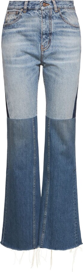 Chloé Patchwork denim flared jeans - ShopStyle