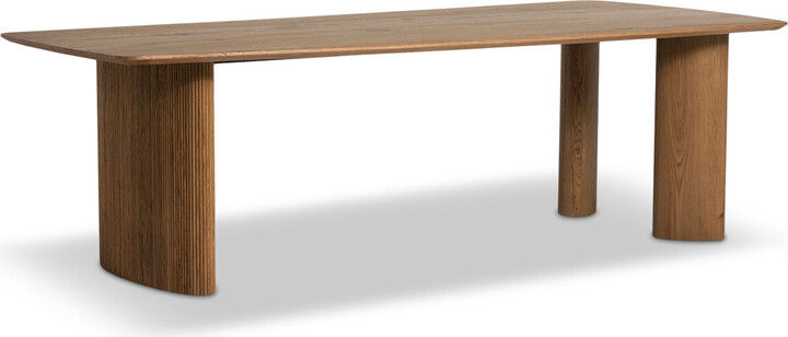 Barker and Stonehouse Aslan Oak Wood Curved Dining Table, 260cm - ShopStyle