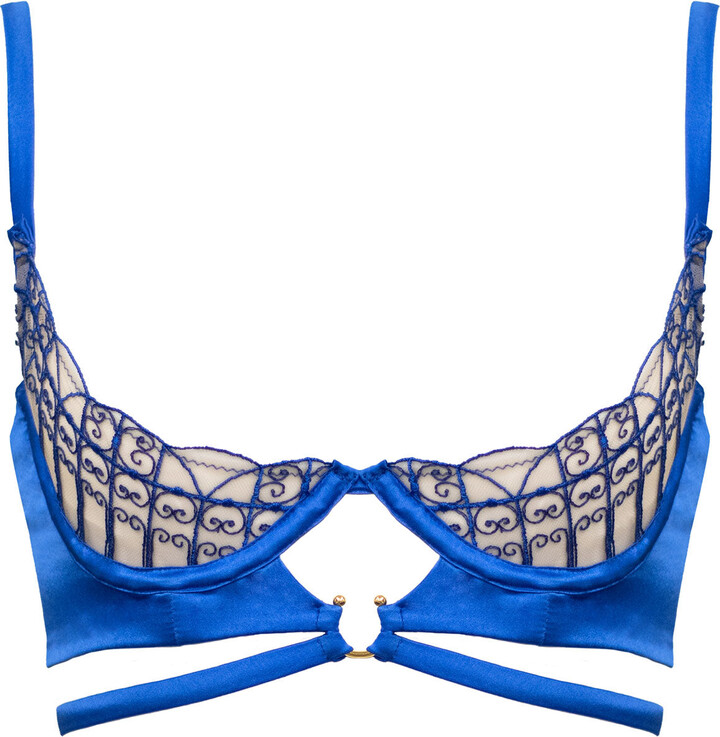 Studio Pia Women's Blue Anisa Quarter Cup Bra - ShopStyle
