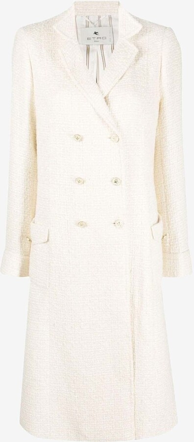 Etro Bouclé Double-Breasted Knee-Length Overcoat - ShopStyle Coats
