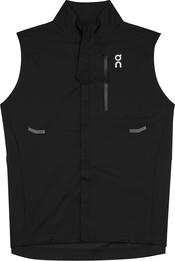 On Running Weather Black Logo Ripstop Shell Gilet - L - ShopStyle Vests
