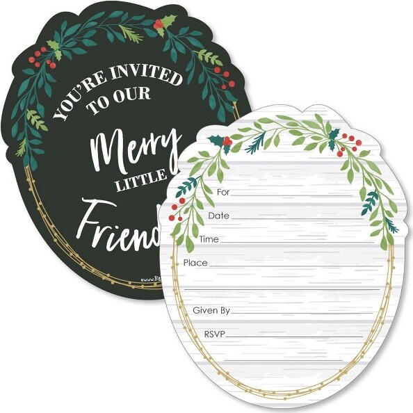 Big Dot of Happiness Rustic Merry Friendsmas - Shaped Fill-in ...