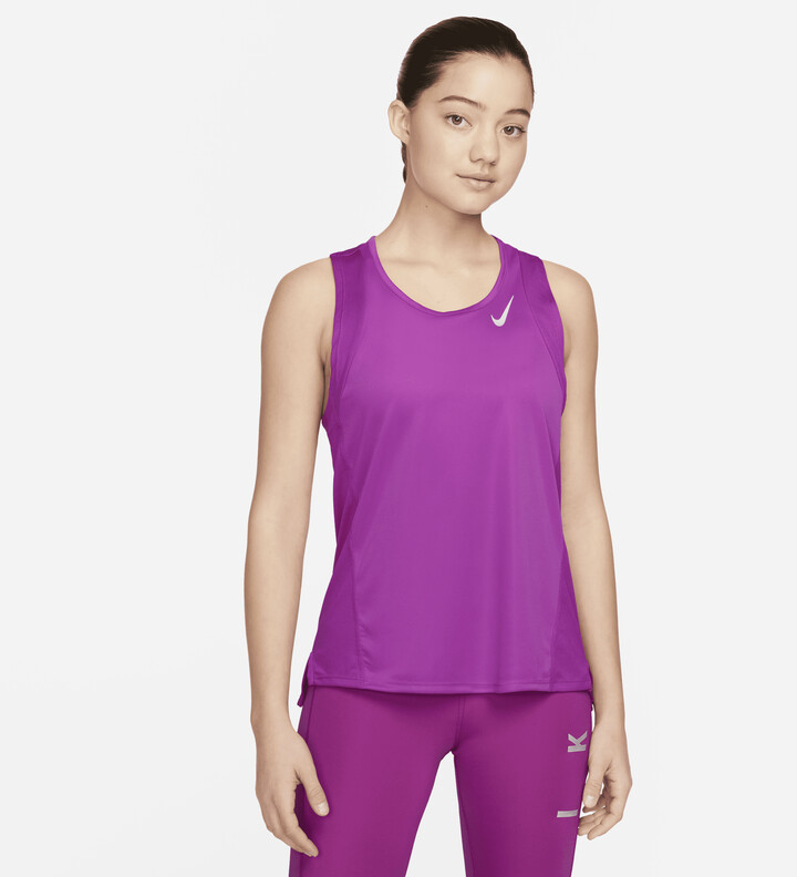 Nike Women's Dri-FIT Race Running Singlet in Purple - ShopStyle ...
