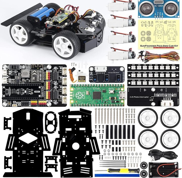 SunFounder Raspberry Pi Pico Robot Car Kit For Teens And Adults ...