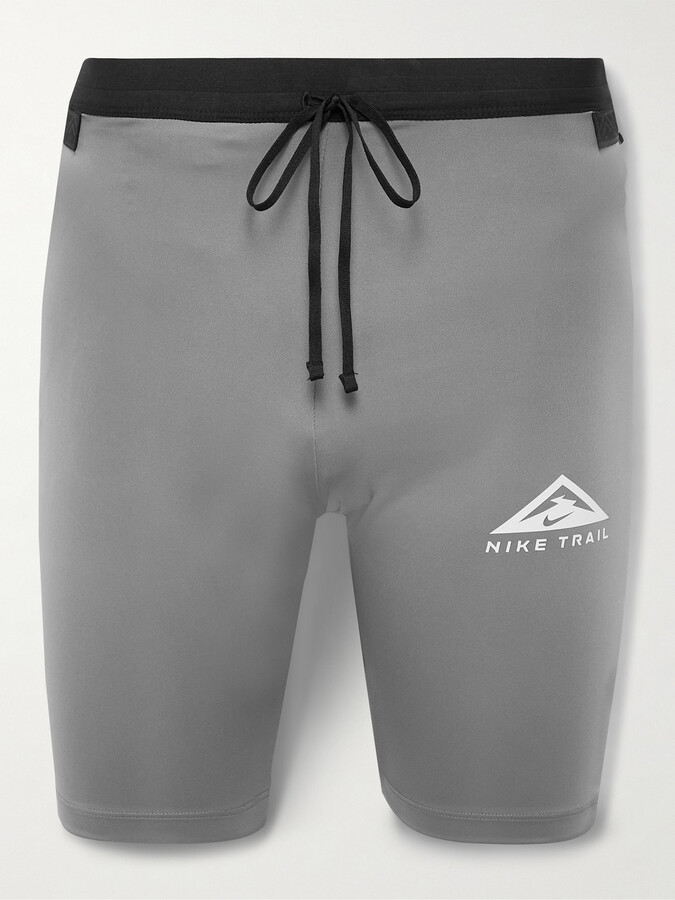 Nike Running Trail Ripstop-Trimmed Logo-Print Dri-FIT Tights ...