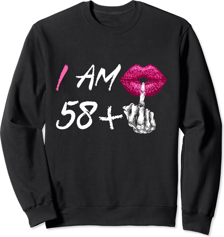Funny 59th Birthday For Women Middle Finger Women I'm 58 plus 1 middle ...