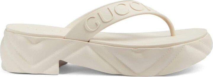 Gucci Tarifa rubber platform flip flops - ShopStyle