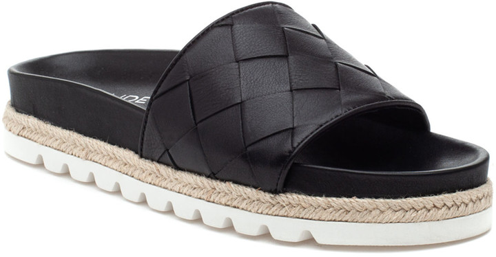 J/Slides Rollie Woven Espadrille Flat Slide Sandals - ShopStyle
