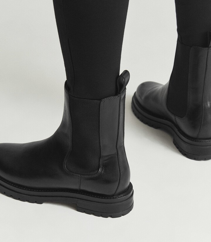 Reiss Thea - Leather Chelsea Boots in Black - ShopStyle