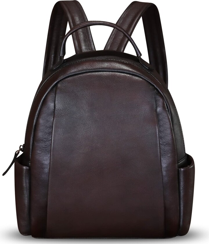 IVTG Genuine Leather Backpack Purse for Women Retro Handmade Casual ...