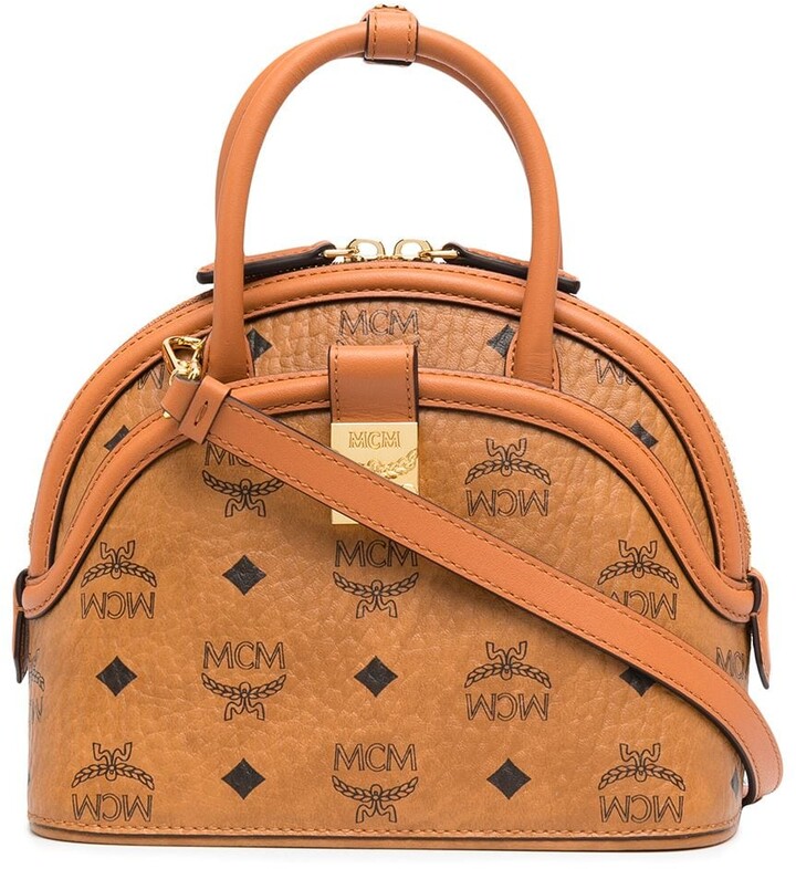 MCM small Tracy curved tote bag - ShopStyle